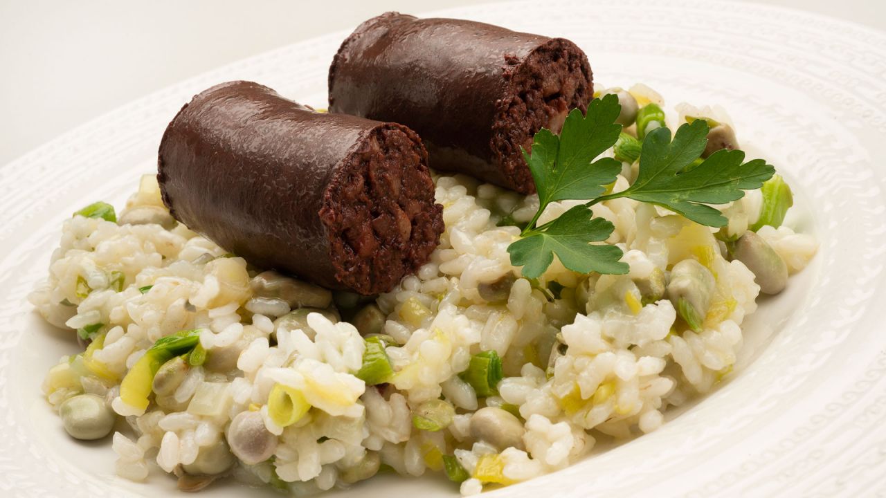 Recette de riz aux haricots et au boudin noir